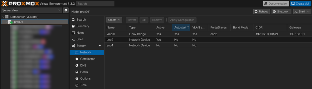 Configuring LACP in Proxmox